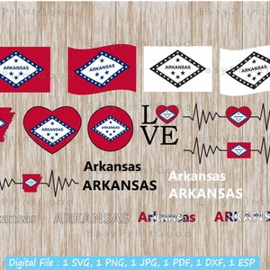 Arkansas State Flag Svg Bundle, Arkansas State Flag Waving, Arkansas ...
