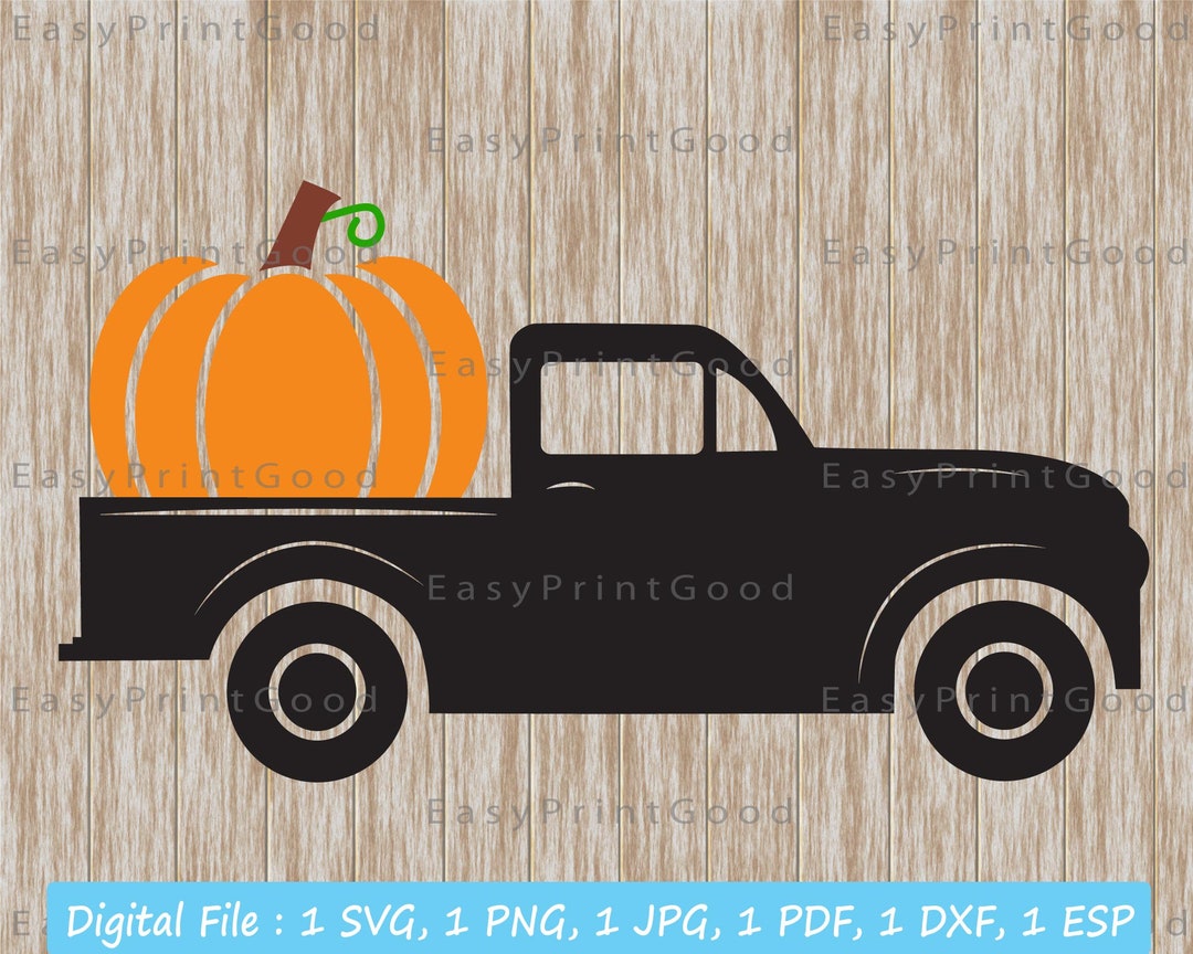 Pumpkin Truck Svg Vintage Truck Svg Harvest Halloween Thanksgiving ...