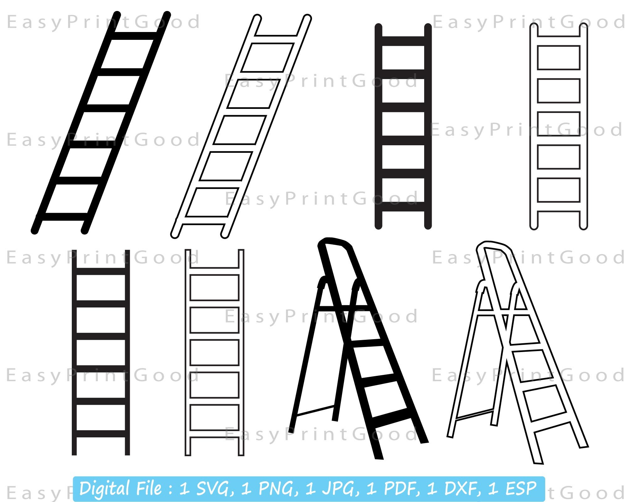 Ladder SVG Bundle Ladder Svg Step Svg Rail Svg Climb Clip - Etsy UK