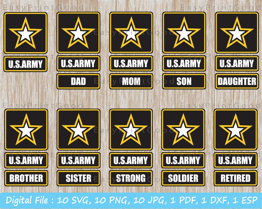 US Army Family SVG Bundle: Dad, Mom, Son, Daughter (digital Download ...