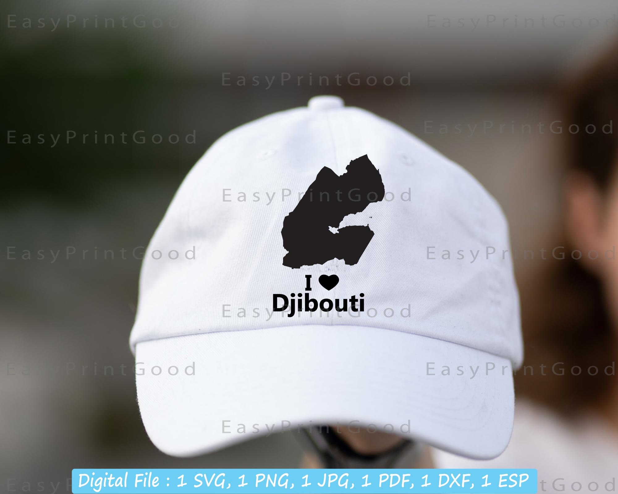 Djibouti Map SVG Bundle: Monogram Frame, Outline Cut File (digital ...