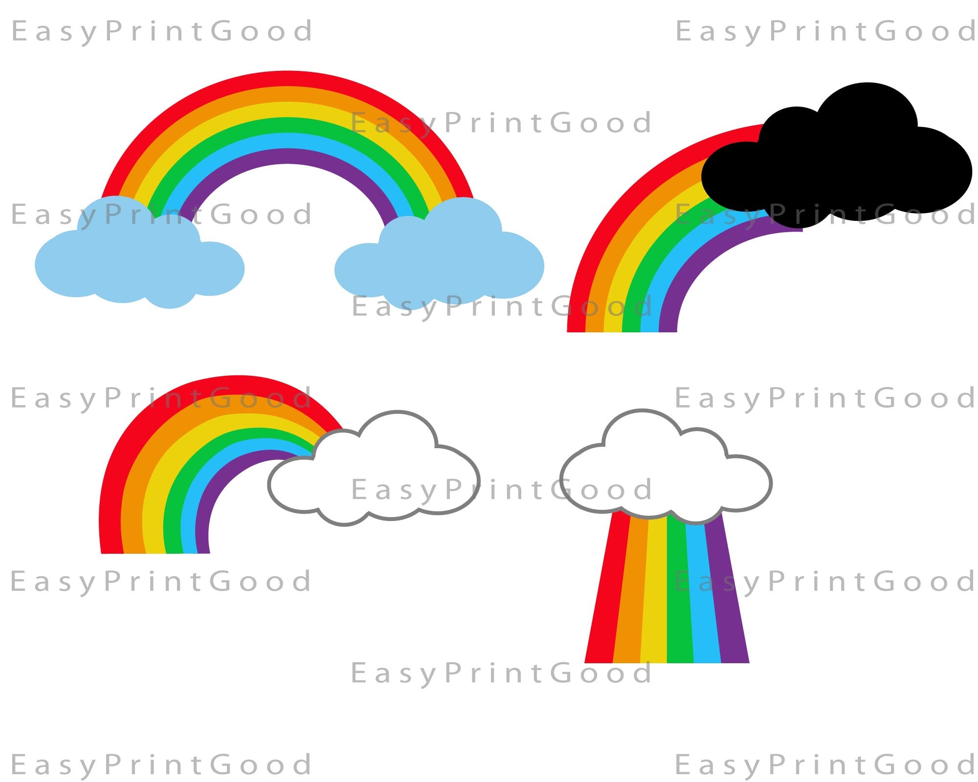 Rainbow Svg Rainbow Cut File Rainbow Clipart Rainbow With | Etsy