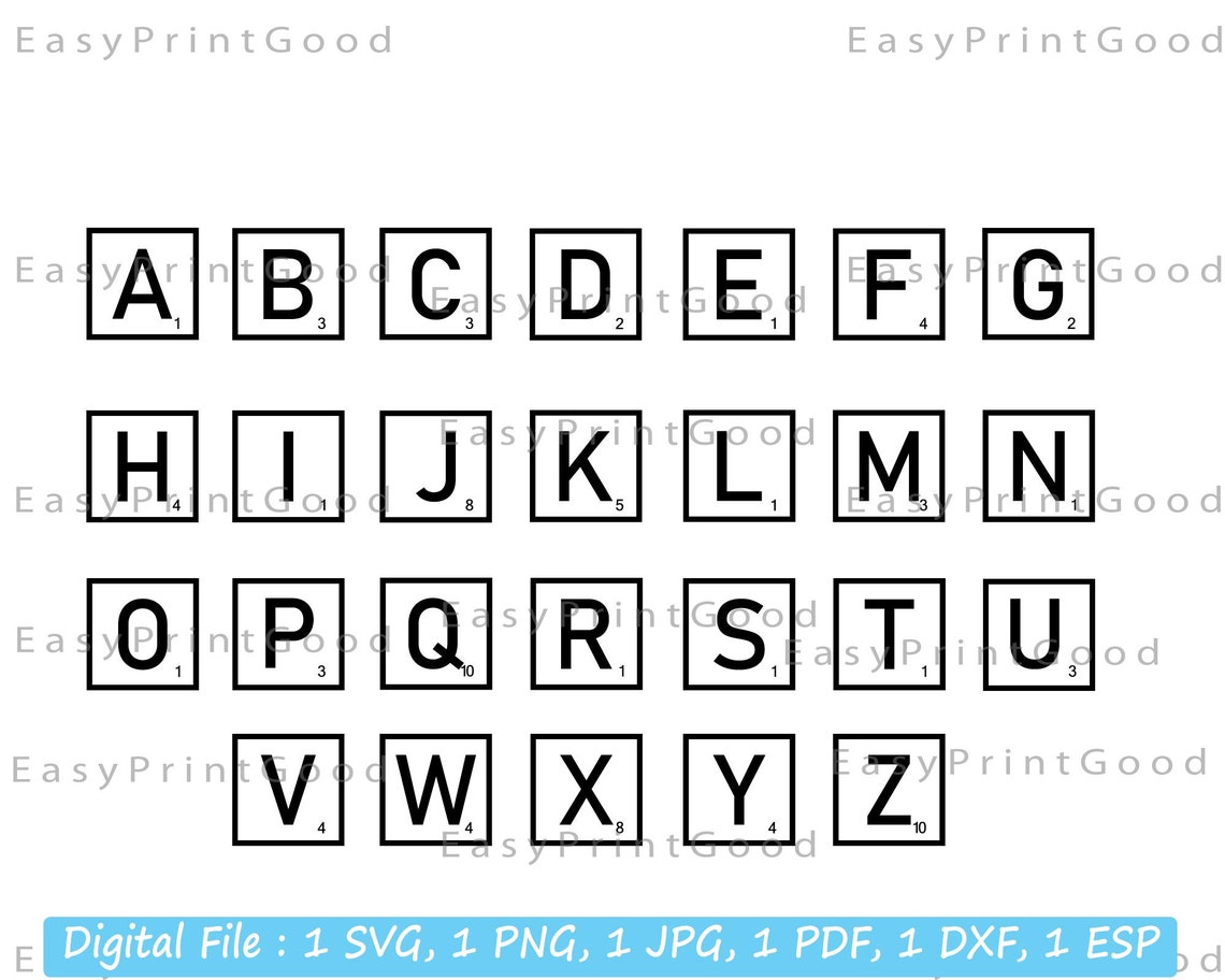 Scrabble Tiles Svg Scrabble Letters Svg Scrabble Clipart | Etsy