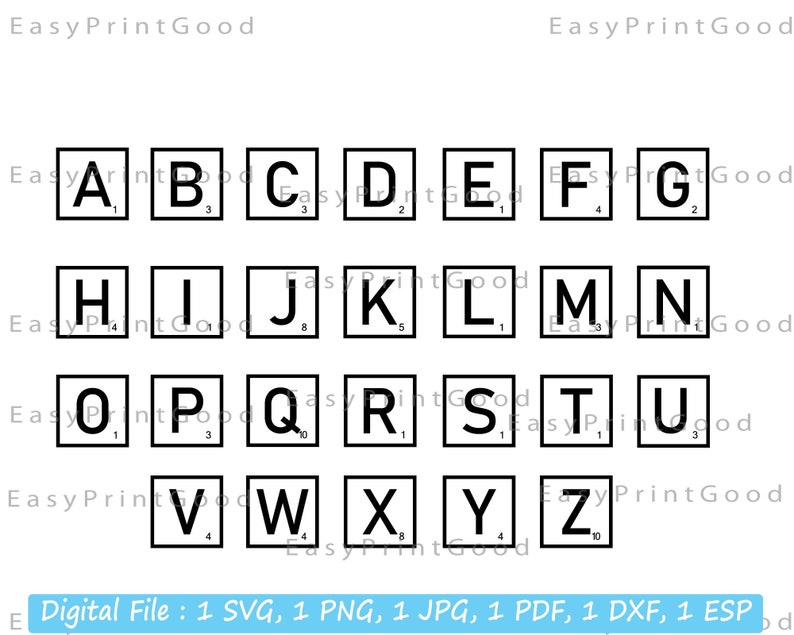 Scrabble Tiles Svg Scrabble Letters Svg Scrabble Clipart | Etsy