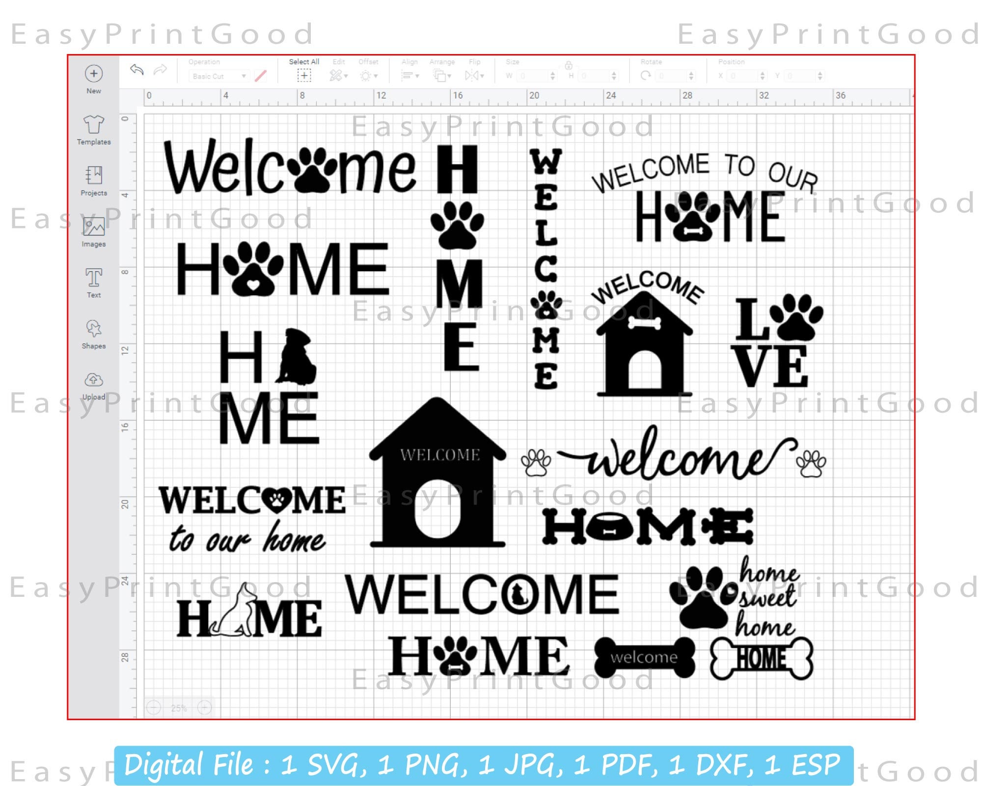Welcome With Dog Paw Svg Welcome Home Dog Love Paw Print - Etsy UK