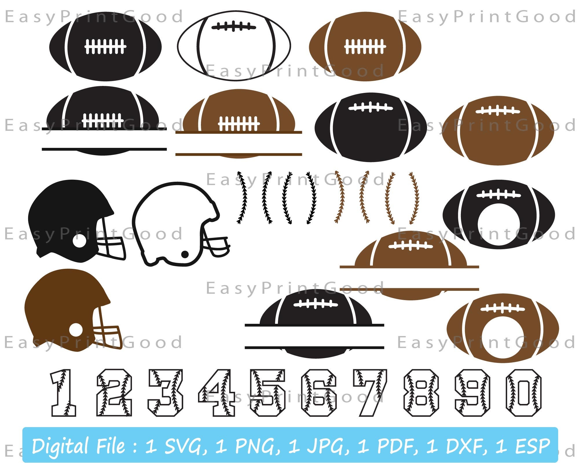 American Football Svg Football Cutting File Football | Etsy