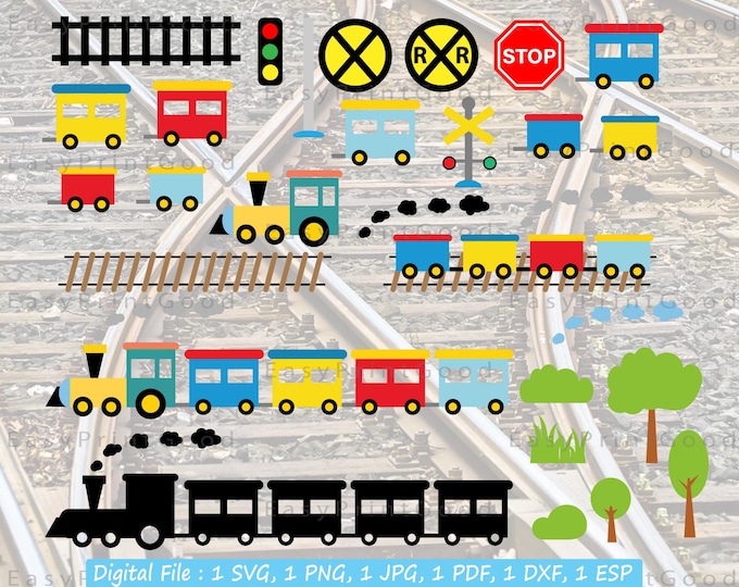 Train Svg Bundle, Toy Train Cut File, Choo Choo Svg, Christmas Tree Svg ...