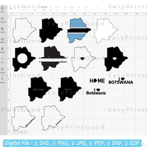 Botswana Svg Bundle, Botswana Svg, Botswana Outline, Botswana Map Svg ...