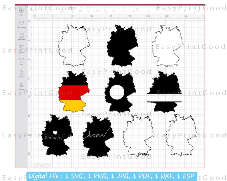 Map of Germany Svg German Map Boundary Country Map of - Etsy