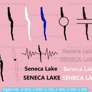 Seneca Lake Svg Bundle, Seneca Lake Outline, Love, Clipart, Monogram ...