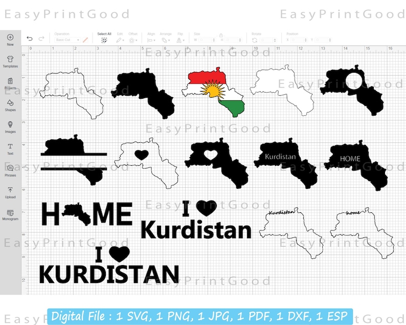 Kurdistan Svg Bundle Kurdistan Clipart Kurdistan Map Svg - Etsy