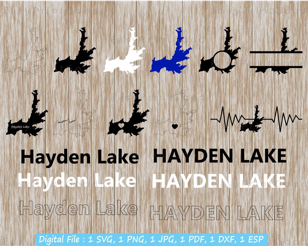 Hayden Lake Svg Bundle, Hayden Lake Outline, Love, Clipart, Monogram ...