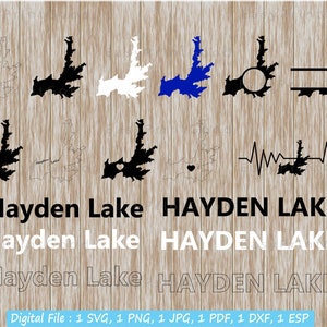Hayden Lake Svg Bundle, Hayden Lake Outline, Love, Clipart, Monogram ...