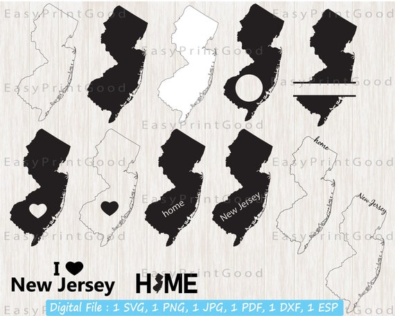 New Jersey Svg Bundle New Jersey Clipart New Jersey Map Svg | Etsy