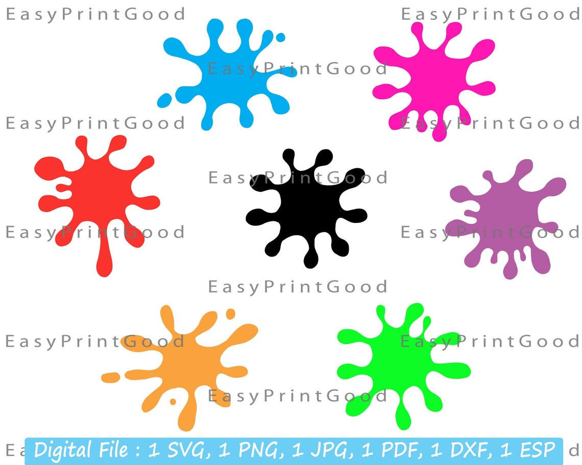 Paint Splatter Svg Paint Splats Svg Ink Splatter Clipart | Etsy