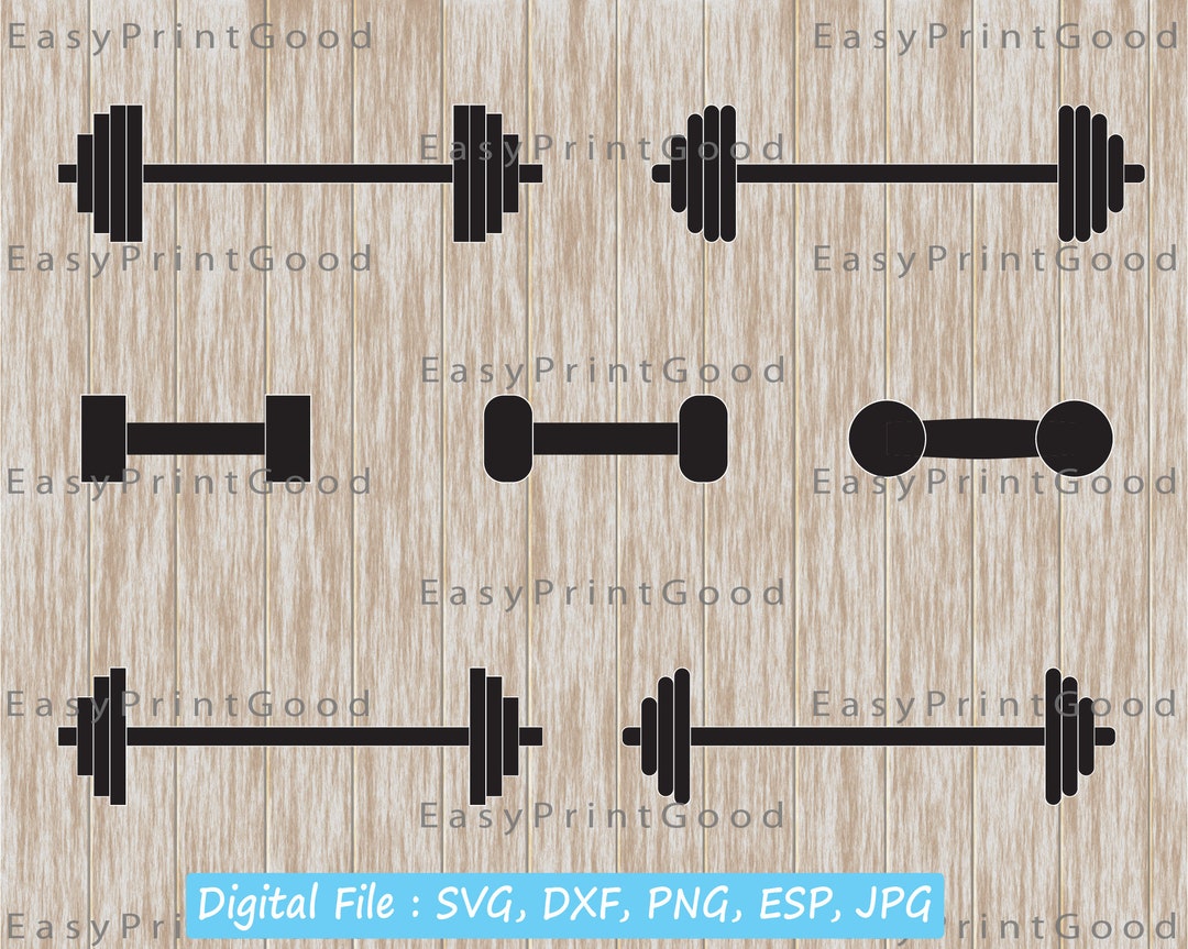 Barbell Svg Weights Svg Weightlifting Barbell Clipart Barbell Monogram ...