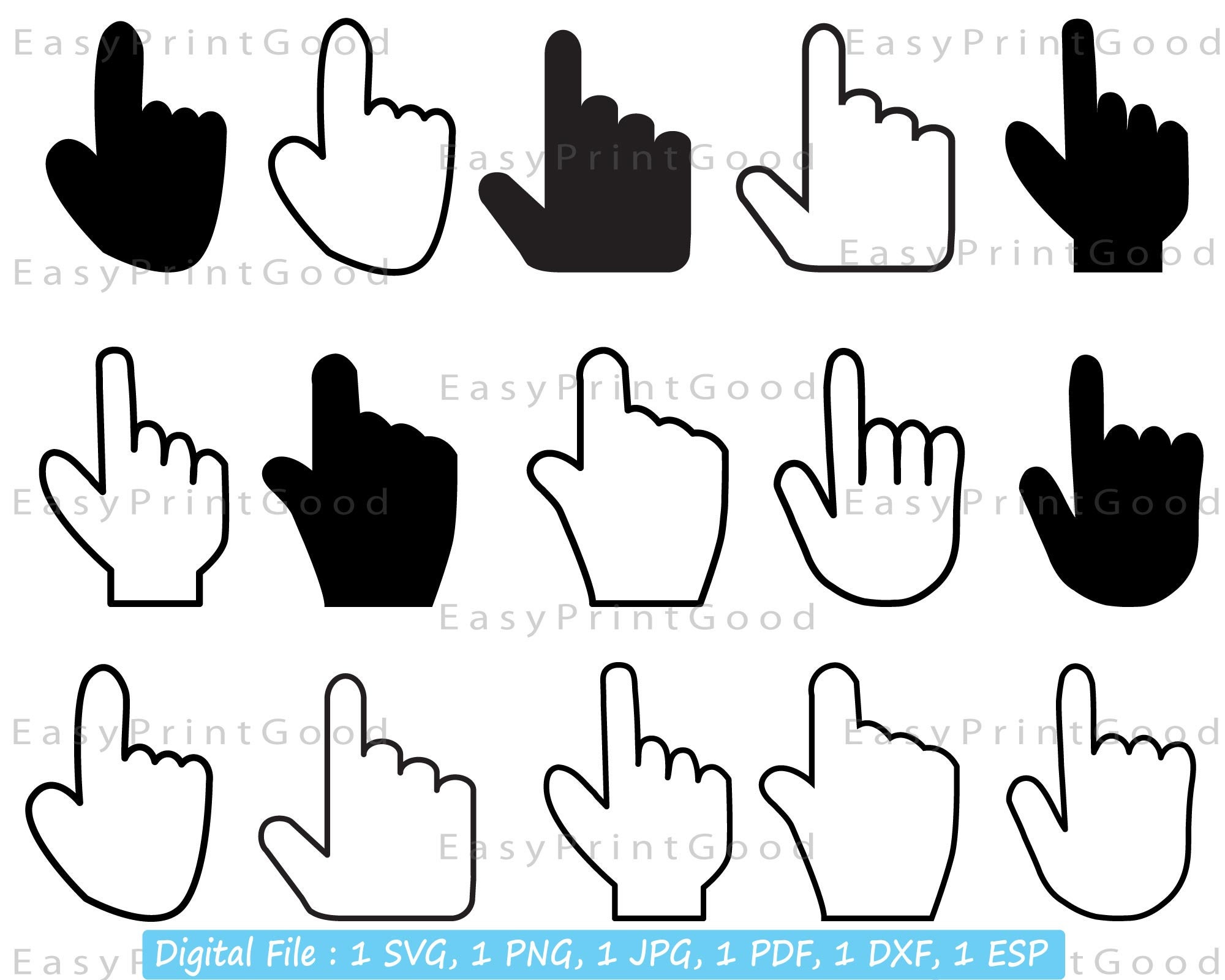 Pointing Finger SVG Bundle Pointer Cursor Svg Hand Svg - Etsy