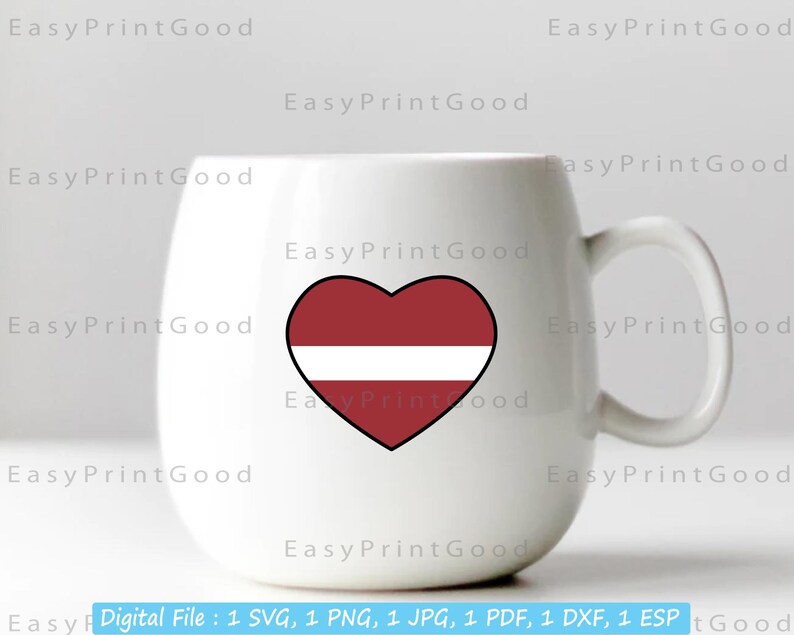 Latvia Flag SVG Bundle: National Map, Heart, & Waving Flag (digital ...