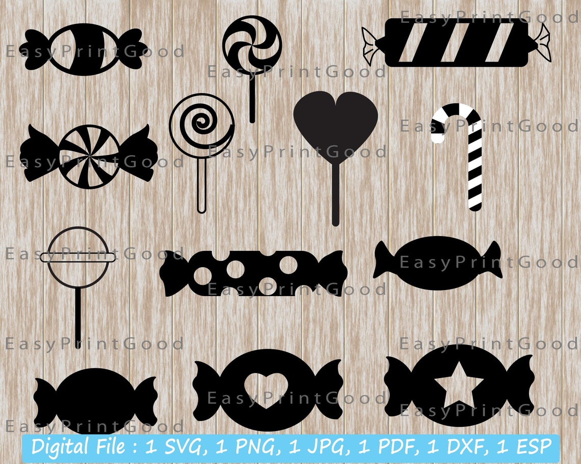 Candy Svg Lollipop Svg Candy Clipart Candies Svg Holiday - Etsy