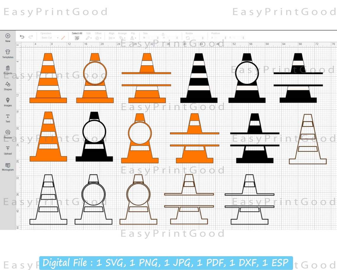 Traffic Cone Svg Bundle Construction Cone Clipart Safety - Etsy
