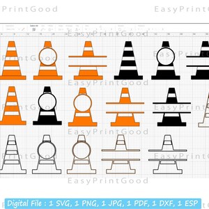 Traffic Cone Svg Bundle, Construction Cone Clipart, Safety Cone ...