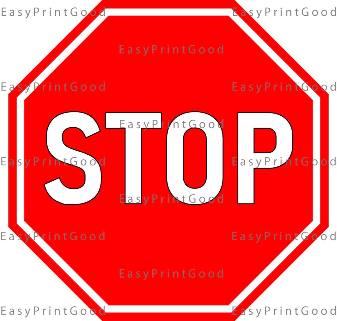 Stop Road Sign Stop Clipart Stop Sign Digital Clipart for Design Clip ...