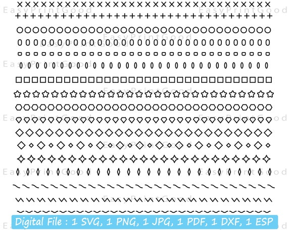 17 Lines Svg Dotted Lines Svg Lines Clipart Border Divider - Etsy