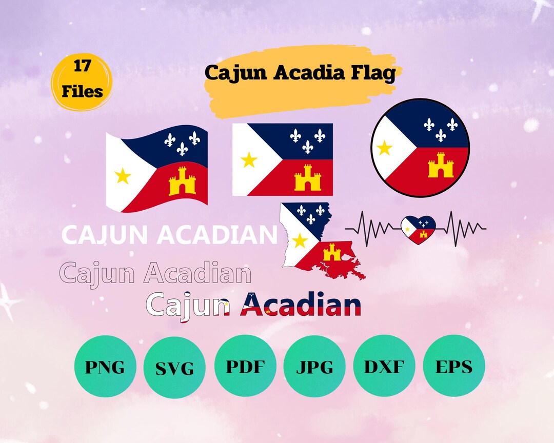 Cajun Acadia Flag SVG Bundle: Acadian Flag Louisiana (digital Download ...