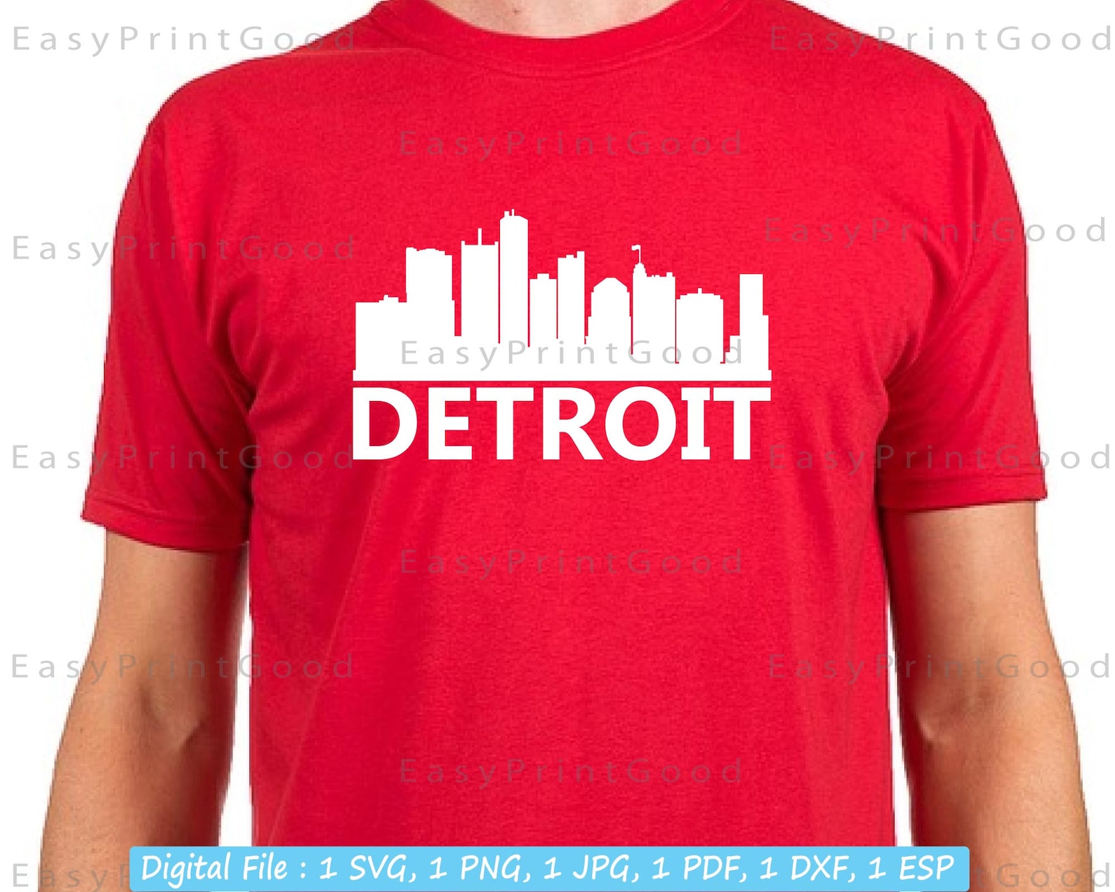 Detroit Skyline SVG: Cityscape Cut File, Cricut, Vinyl Design (digital ...