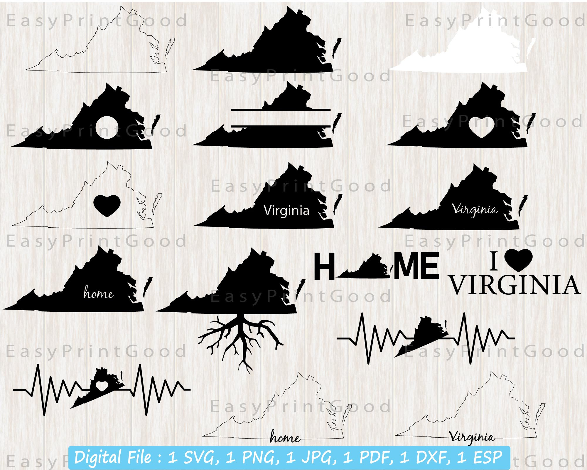 Virginia Svg Bundle Virginia State Svg Virginia State Svg | Etsy