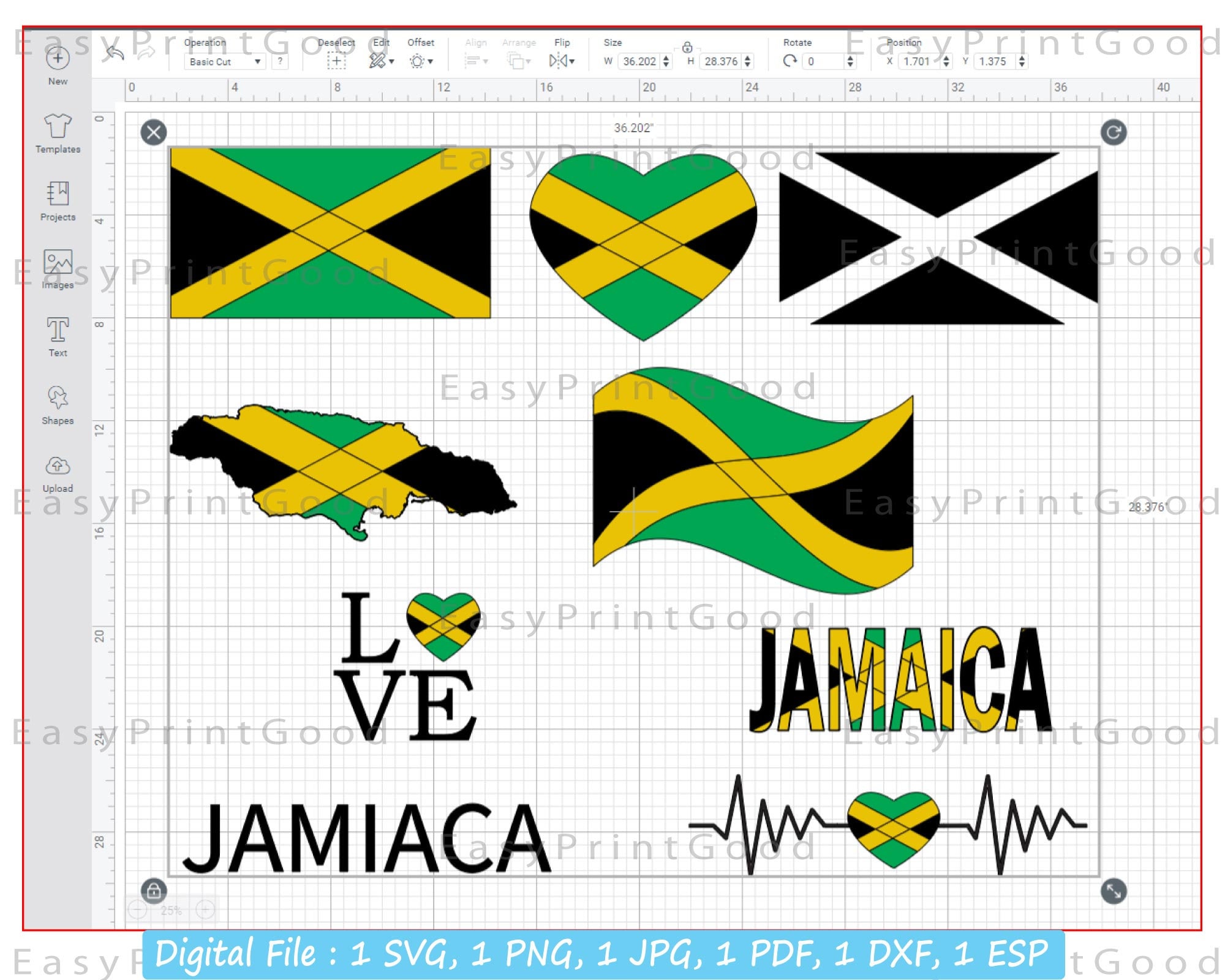 Jamaica Flag SVG Bundle: Heart, Waving, Reggae Designs (digital ...