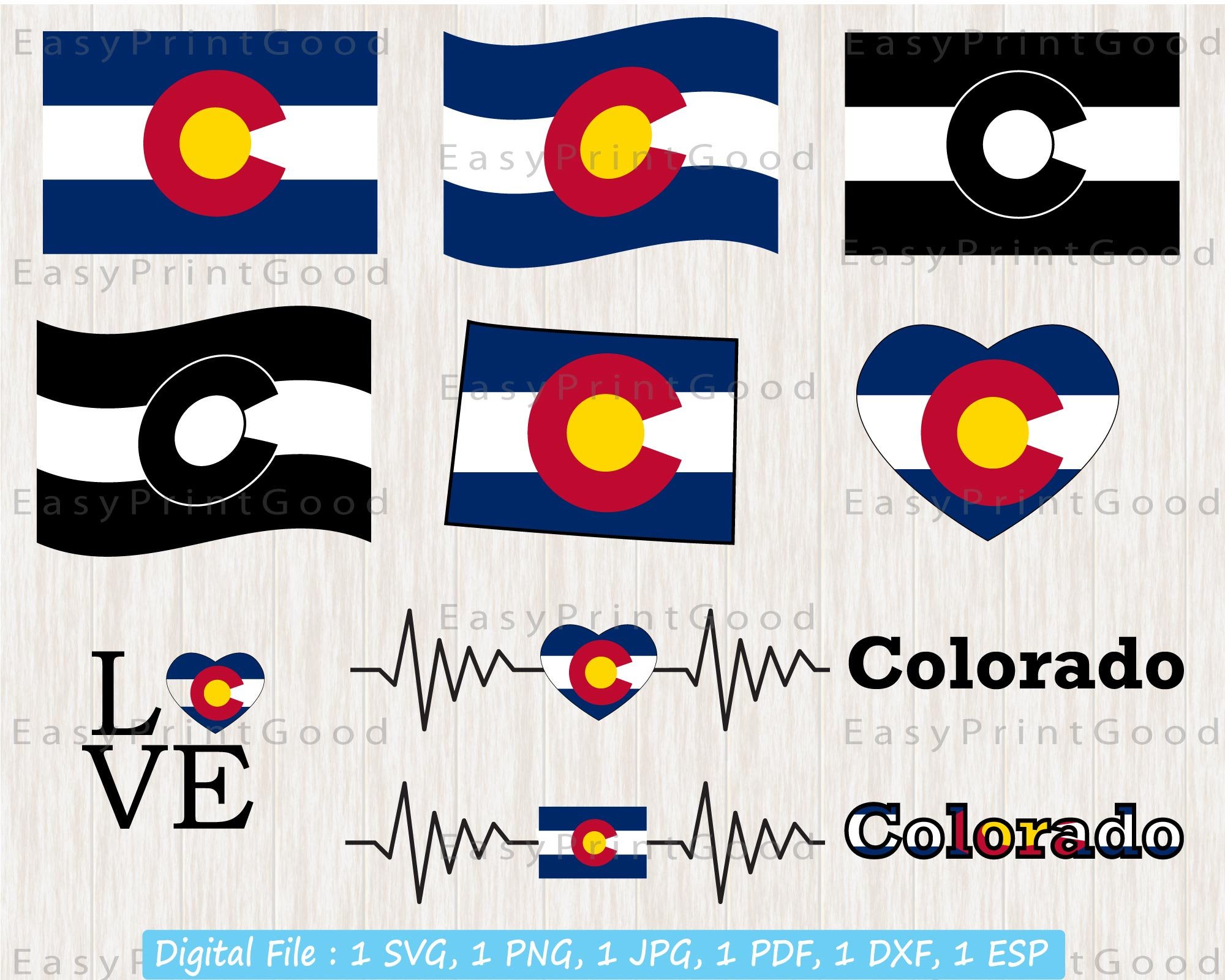 Colorado Flag Bundle Svg Colorado State Svg Love Colorado - Etsy