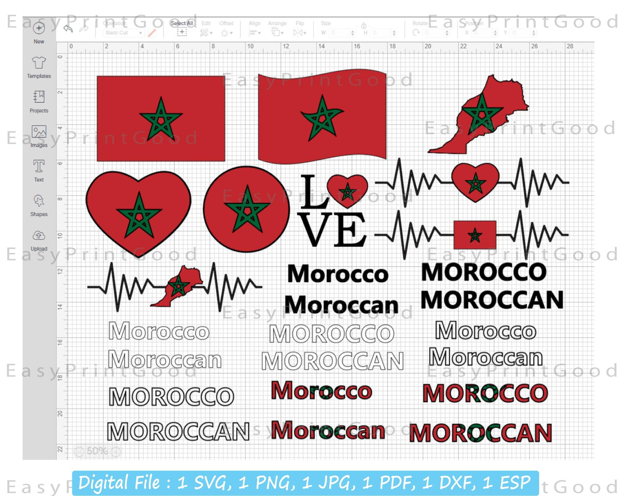 Morocco Flag Svg Bundle Moroccan Flag Morocco Map Flag - Etsy UK