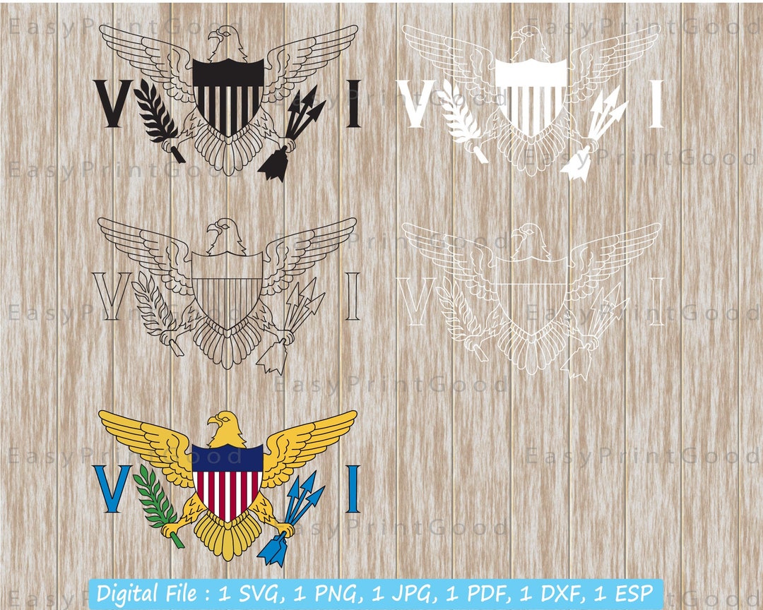 US Virgin Islands Flag SVG: USVI Clipart, Cut File (digital Download ...