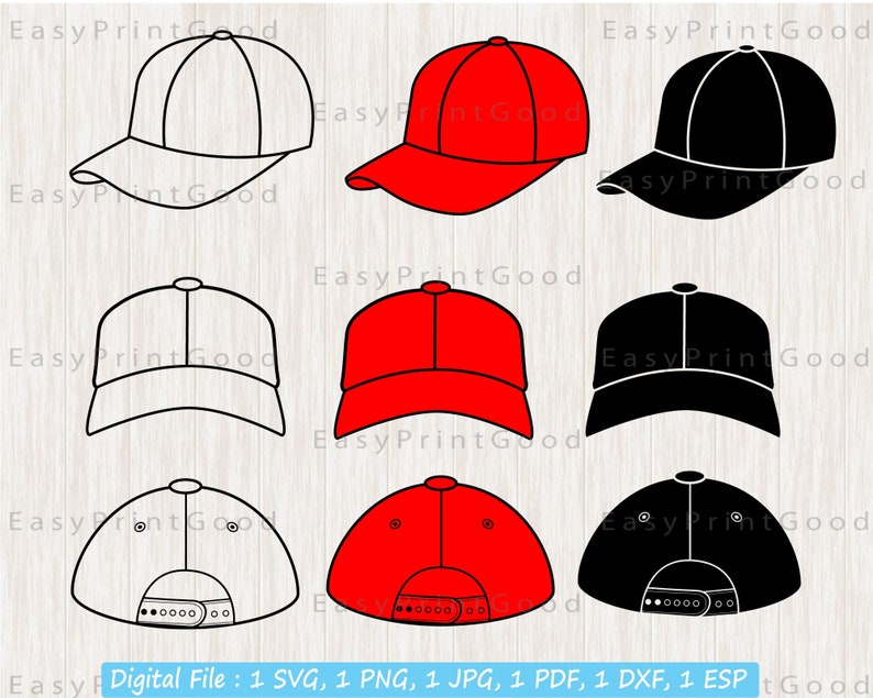 Baseball Cap Svgbaseball Hat Svg Baseball Cap Clipart - Etsy