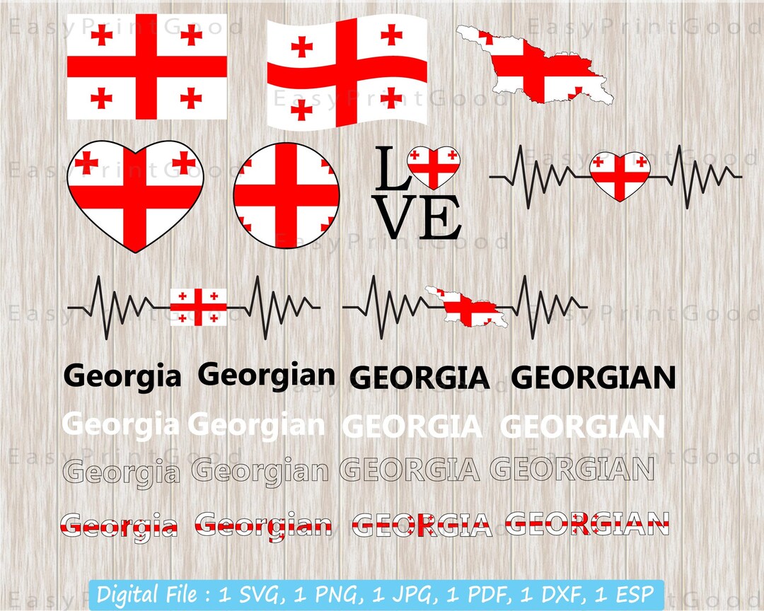 Georgia Flag Svg Bundle, Georgia Clipart, Georgia Flag Svg, Georgia ...