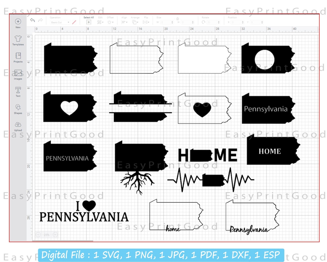 Pennsylvania State Svg Bundle Pennsylvania State Clipart - Etsy