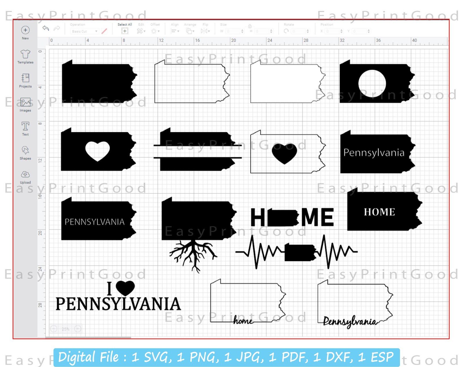 Pennsylvania State Svg Bundle Pennsylvania State Clipart | Etsy