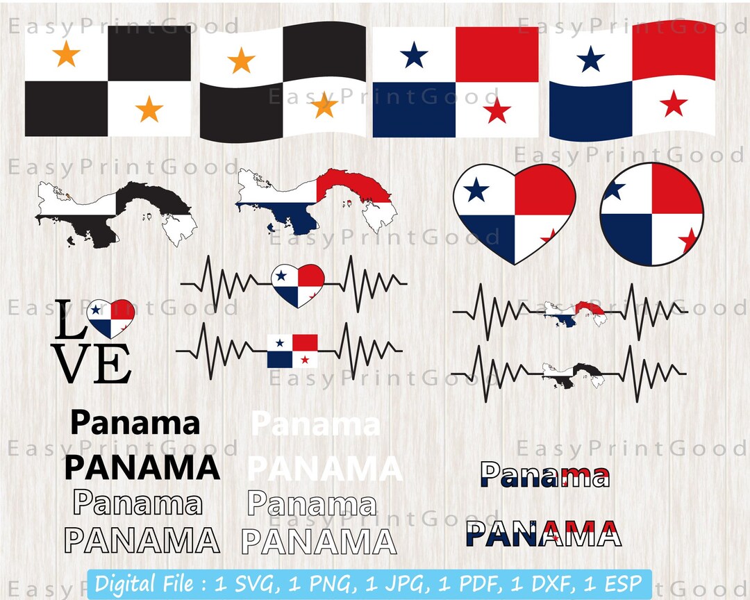 Panama Flag Svg Bundle, Panama National Flag, Love Panama, Waving ...
