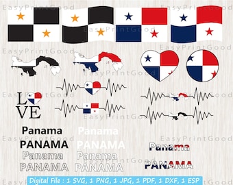 Panama Flag SVG, Panamanian National Nation Country Banner, Cricut Cut ...
