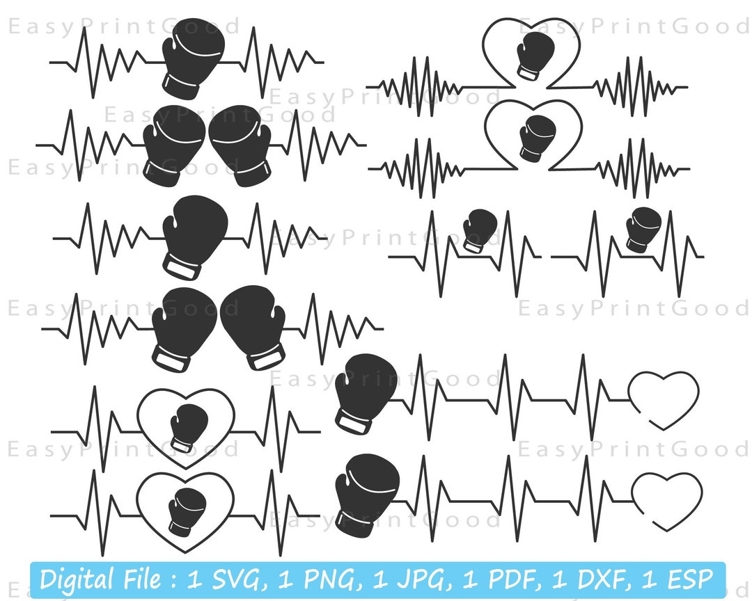 Heartbeat Boxing Glove Svg, Heartbeat Svg, Heartbeat Boxing Clipart ...