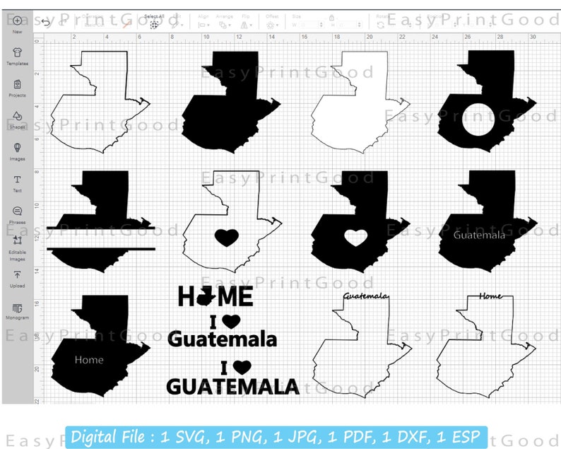 Guatemala Map Svg Bundle Guatemala Clipart Guatemala Country - Etsy