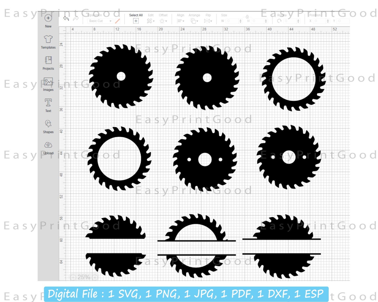 Sawblade SVG Bundle Circular Saw Monogram Frames Circular | Etsy