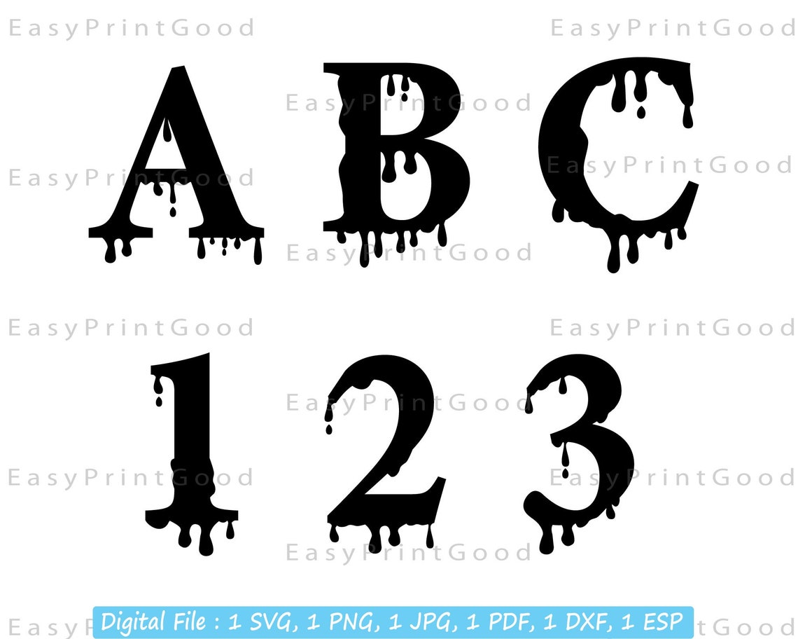 Dripping Font Svg Dripping Alphabet Dripping Monogram - Etsy