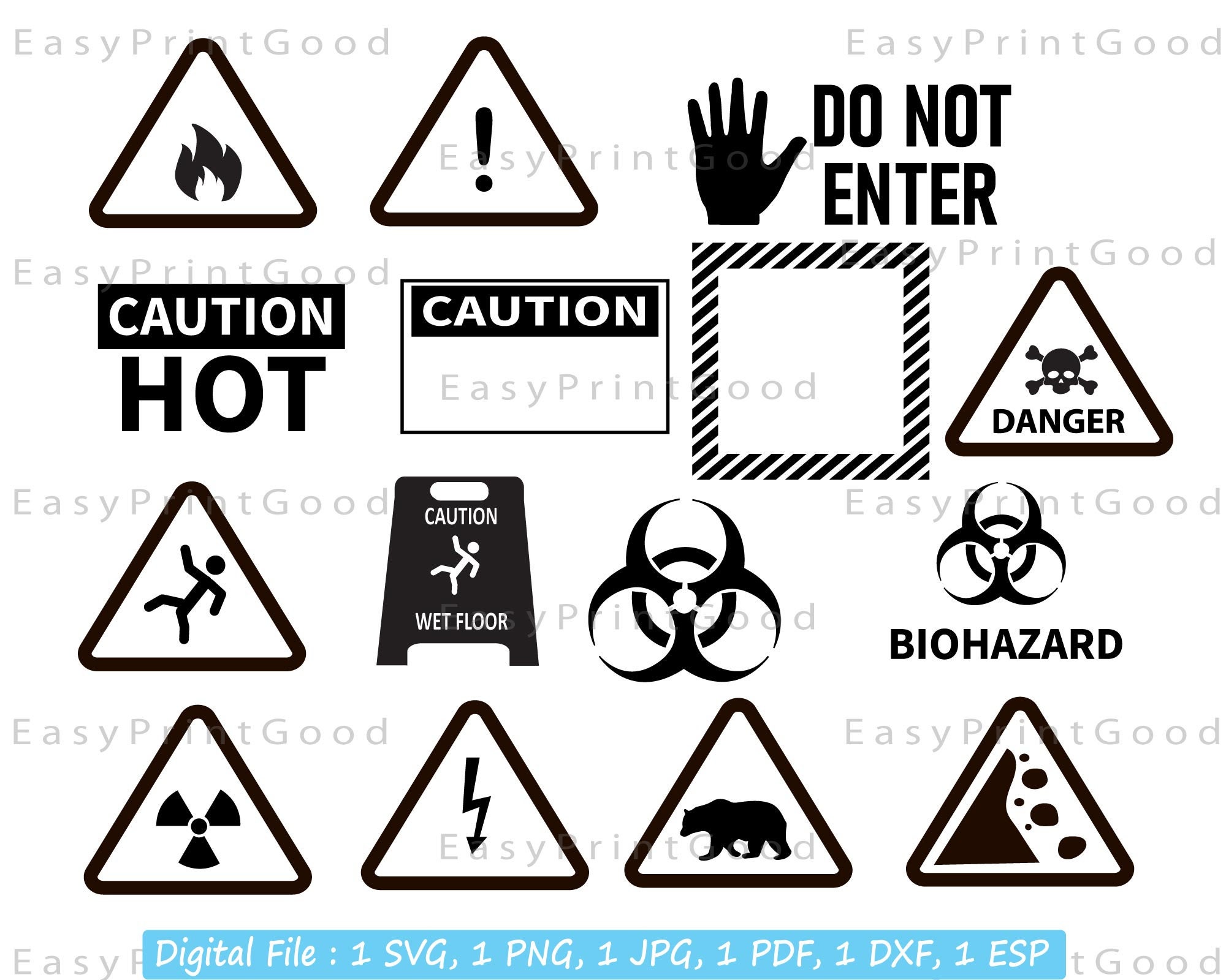 Caution Sign SVG Bundle Caution Sign Svg Danger Sign - Etsy Australia