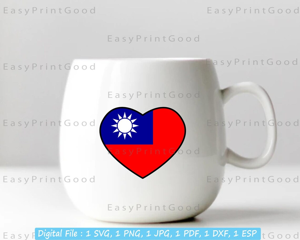 Taiwan Flag SVG Bundle: Map, Heart, Banner, Clipart (digital Download ...