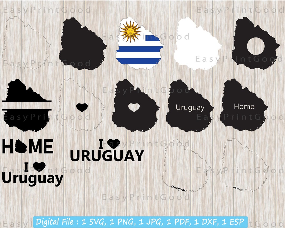 Uruguay Map Svg Bundle,uruguay Country, Clipart, Uruguay Country Nation ...