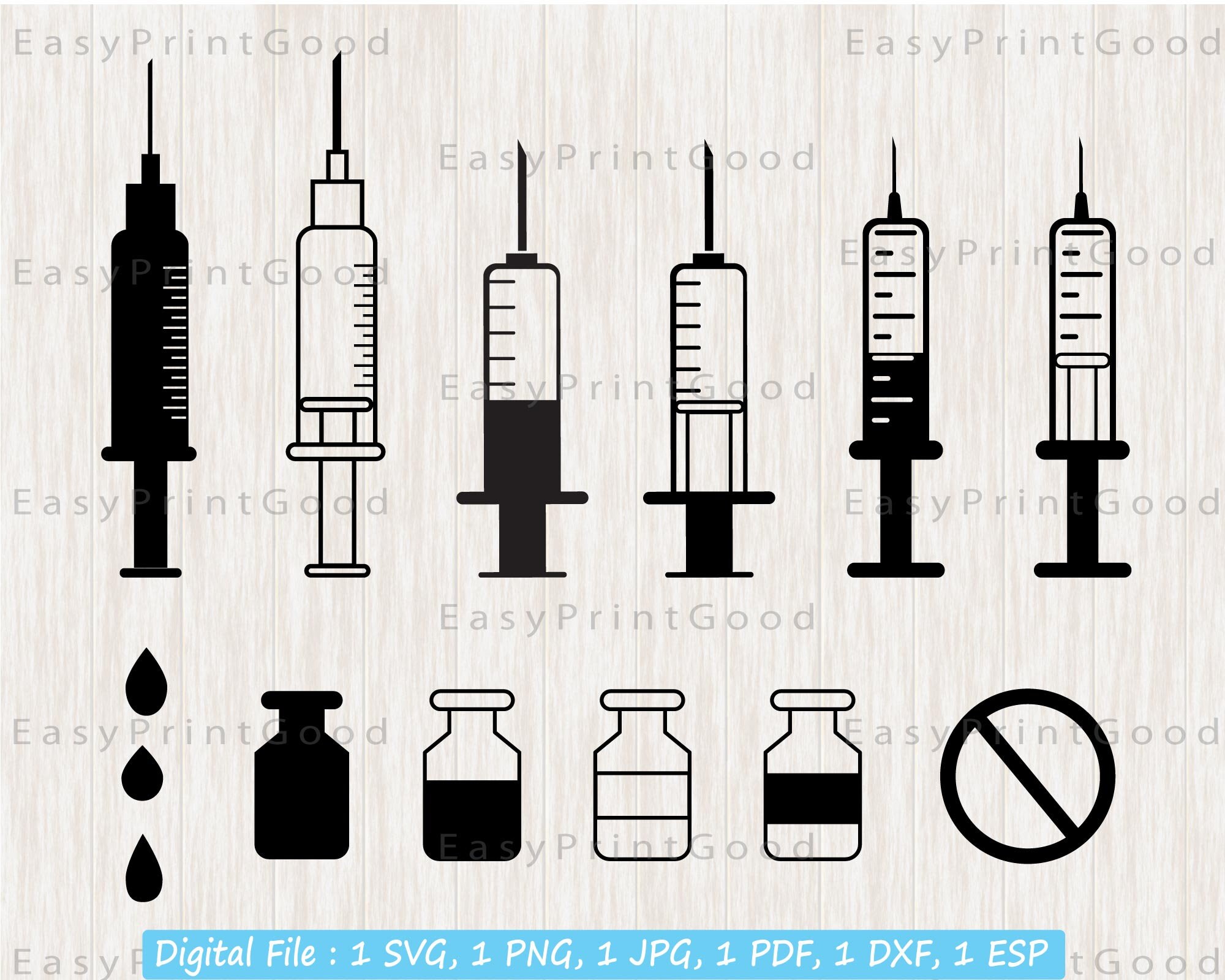 Hypodermic Syringe Svg Nurse Syringe Svg Vaccine Doctor - Etsy