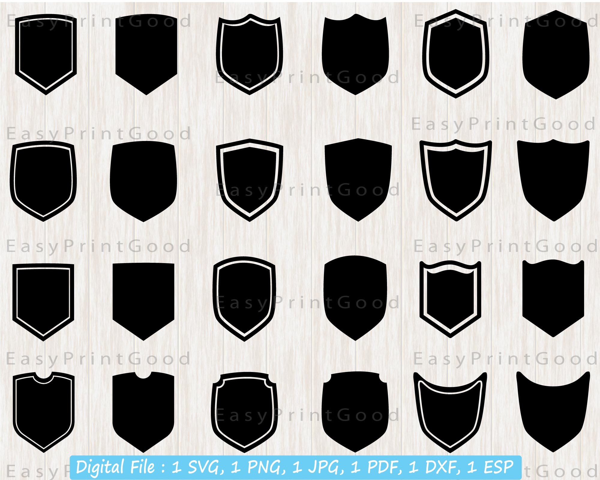Shield SVG Bundle: Badge, Stencil, & Frame Designs (cut File) - Etsy