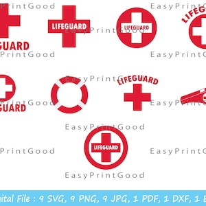 9 Styles Lifeguard Svg Lifeguard Svg Lifeguard Clipart Lifesaver Svg ...